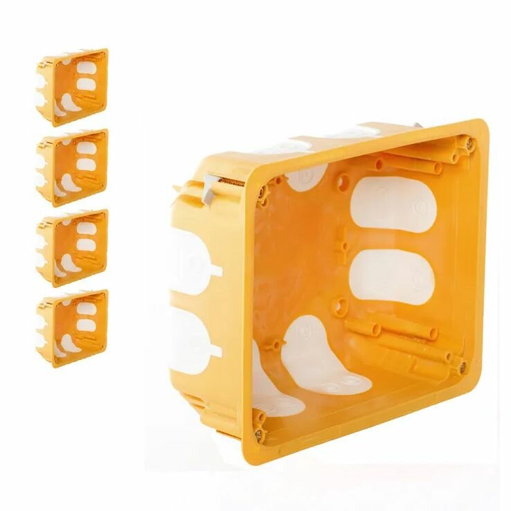 Большая распределительная (распаечная) коробка с герметичными вводами для дерева и пустотелых перегородок KO 180/LD_NA, комплект 4 шт.