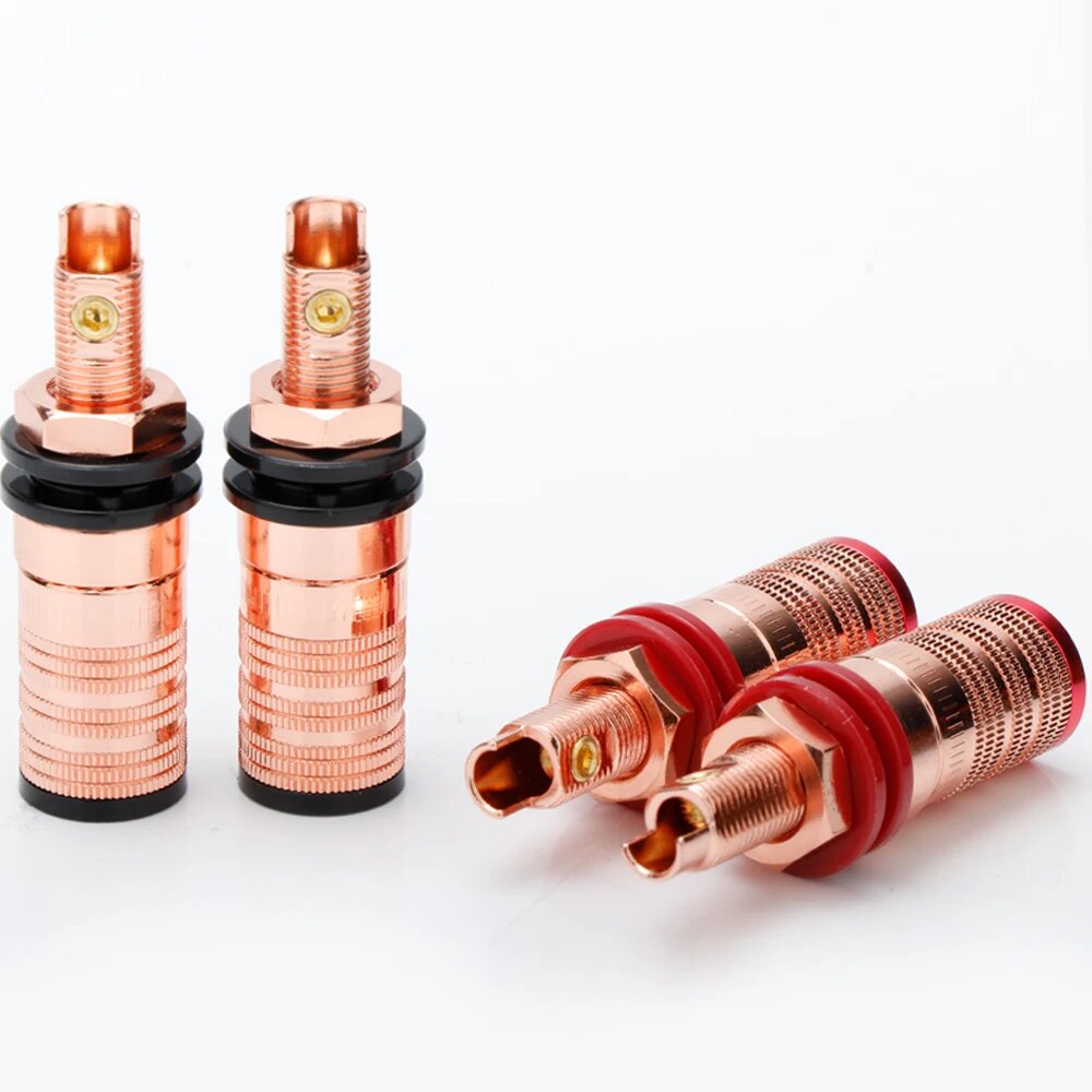 Медные гнезда-клеммы Preffair 2/4 шт. для акустики binding posts 4pcs