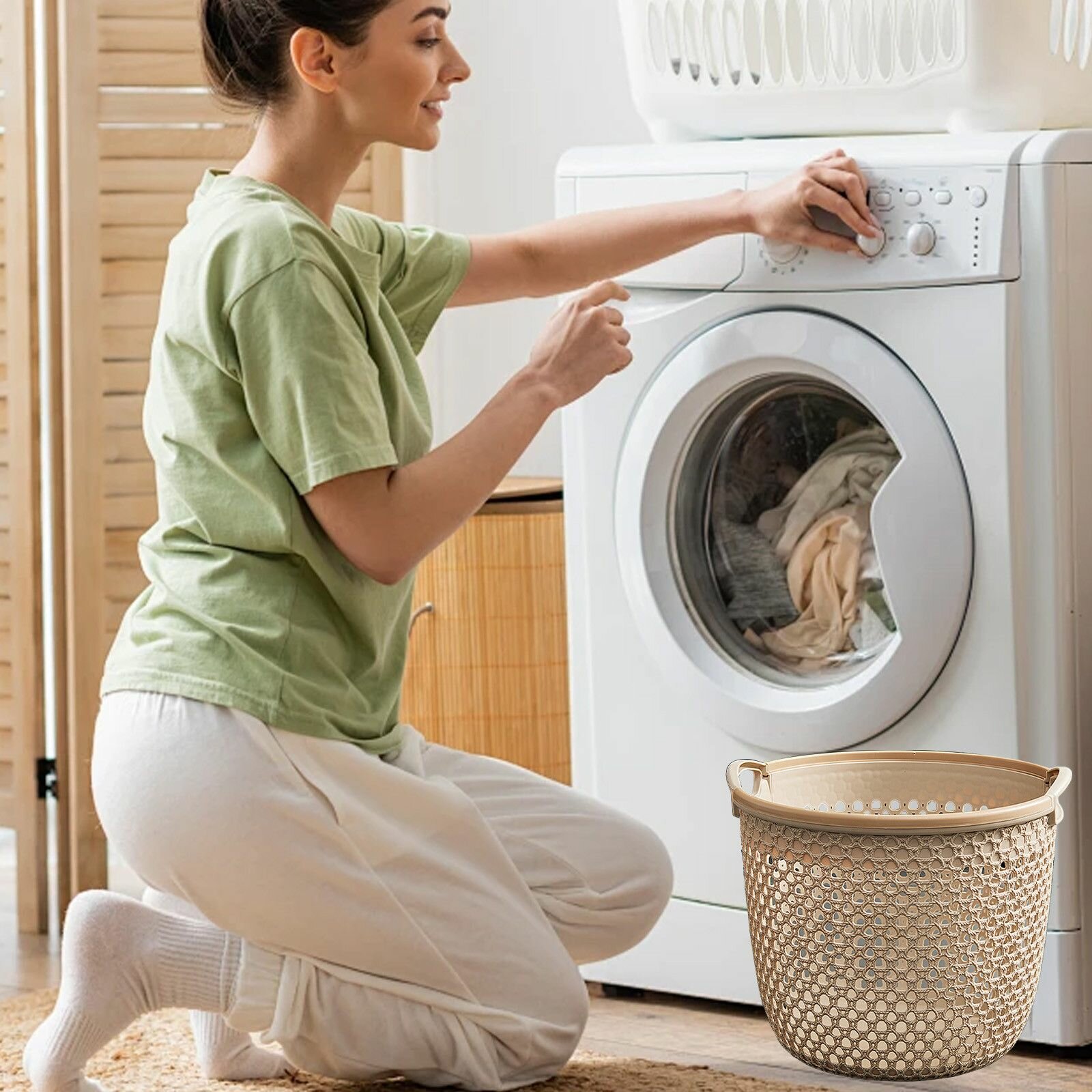 Баки для белья пластиковые с ручками, Бак для грязного и чистого белья, для игрушек,14 см/20 см