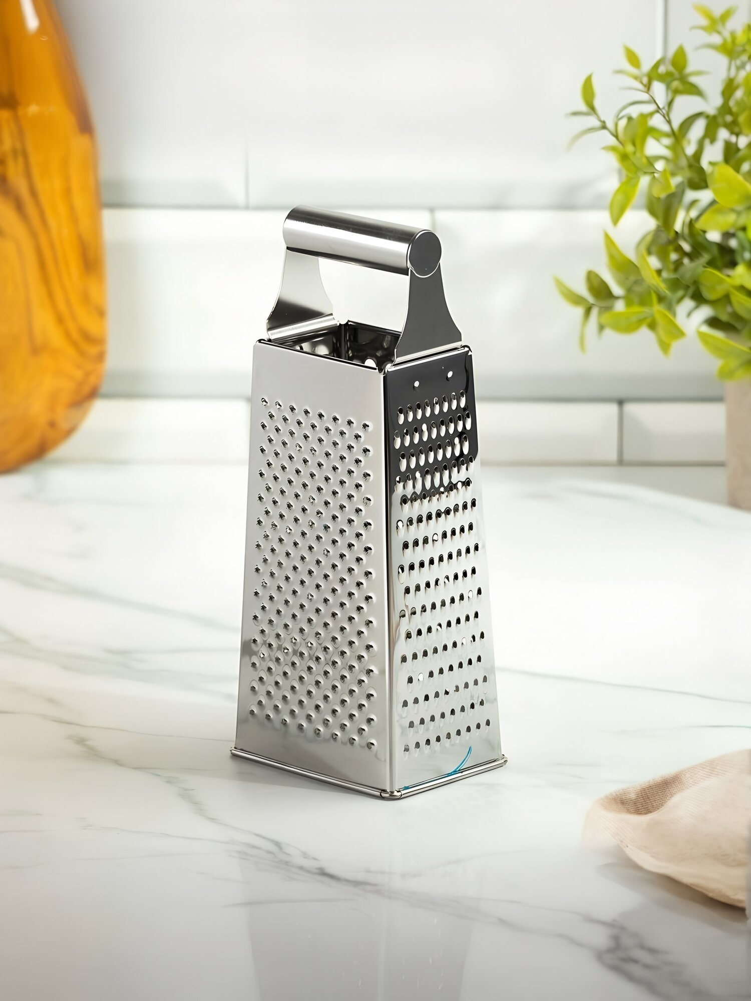 Терка ручная для овощей, чеснока, сыра, 21.5х9.5х7 см, нержавеющая сталь, 4 грани