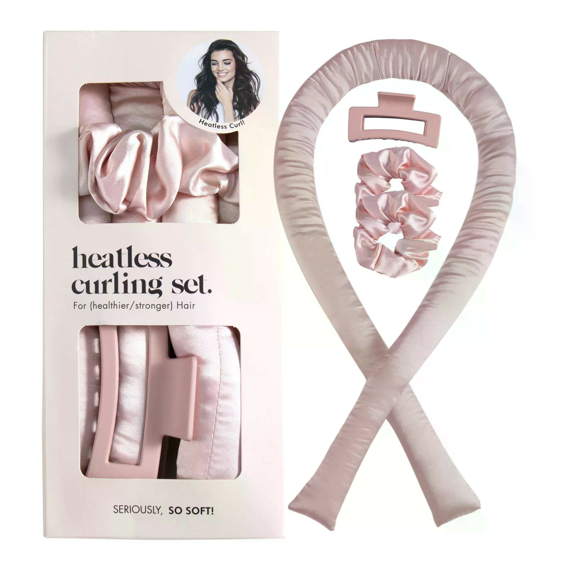 Набор для ленивых локонов "Без тепловые спальные бигуди", baby pink, легкий и удобный