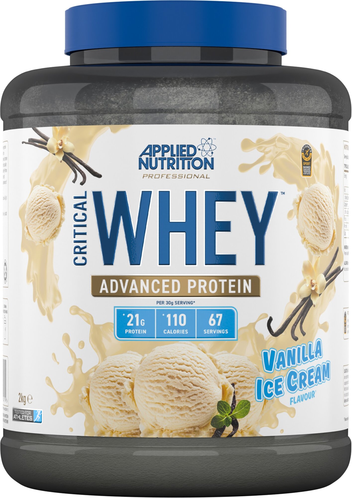 Сывороточный протеин Критикал Вэй 2000 гр Ванильное мороженое / Applied Nutrition Critical Whey professional