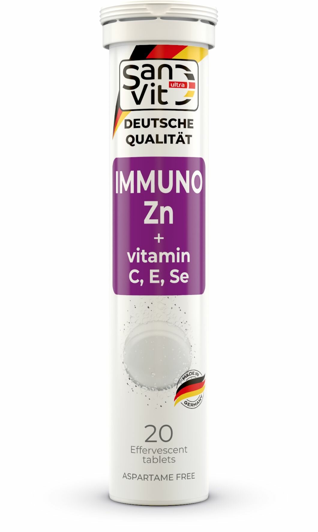 Иммуно Цинк + Витамин С, Е, Селен 20 шипучих таблеток Sun Ultra Vit