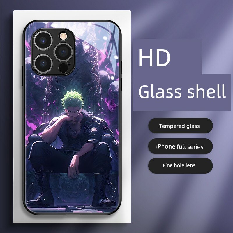 Чехол из стекла с аниме-темой Один Пират для iPhone 16 Plus, древний стиль, премиальная защита, совместимость с