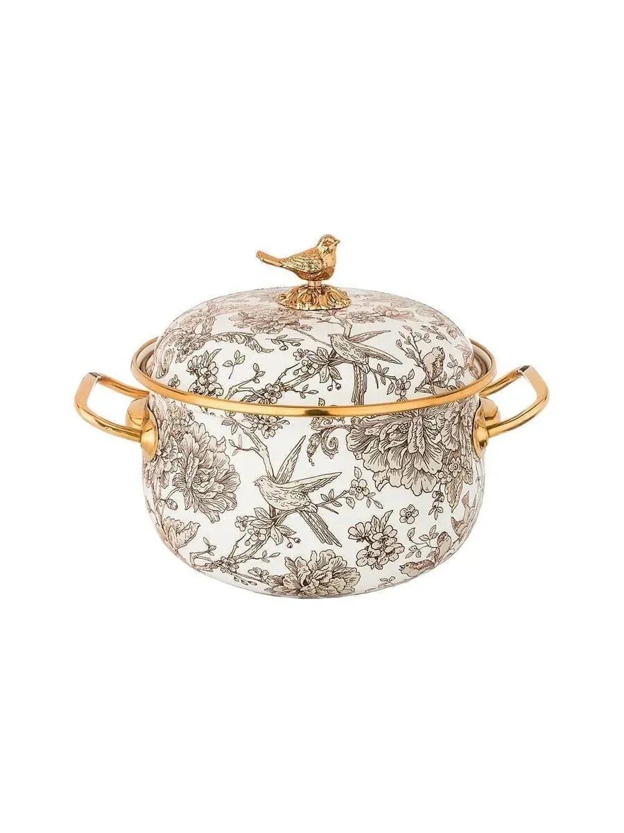 Кастрюля Agness Royal Garden 2,1л эмаль, индукция