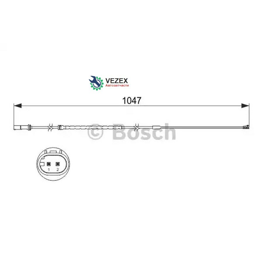 BOSCH 1987473512 датчик износа колодок задних! L=1047\ BMW X1/E90/E91/E92 4WD 05>