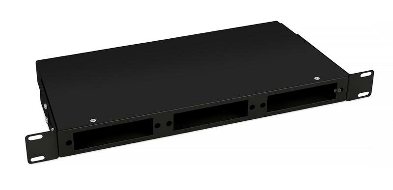 Кросс бокс оптический FO-CS-19-3FP-BK 19дюйм 1U на 3 адаптерные панели черн. Cabeus 11110c