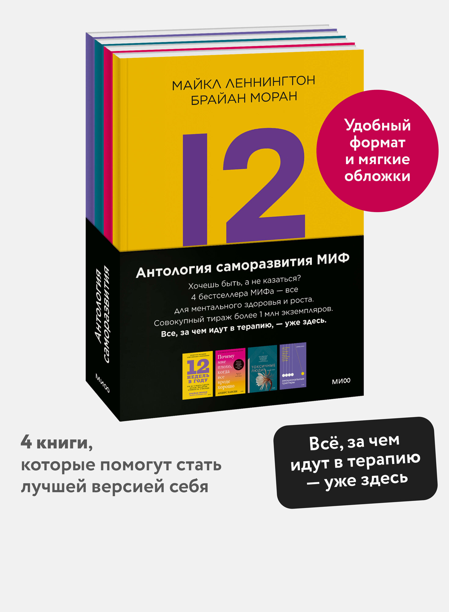 Брайан Моран, Майкл Леннингтон, Андерс Хансен, Шахида Араби, Дэвид Ричо. Комплект "Антология саморазвития МИФ" (4 книги в обечайке)