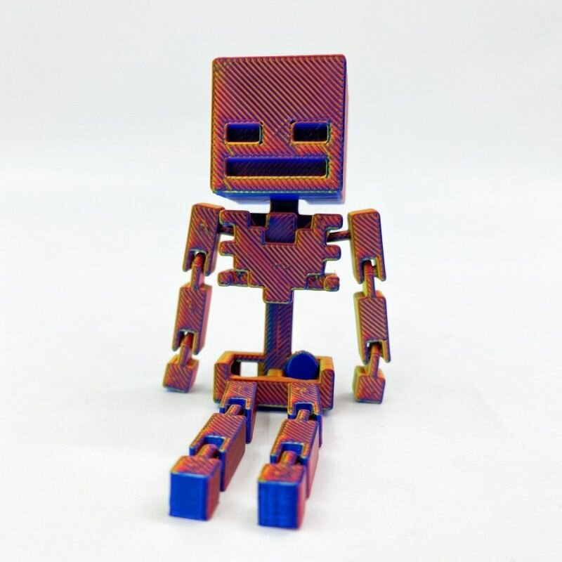 3D-печатный подвижный робот в стиле Minecraft игрушка-антистресс, настольный декор, подарок для детей и взрослых