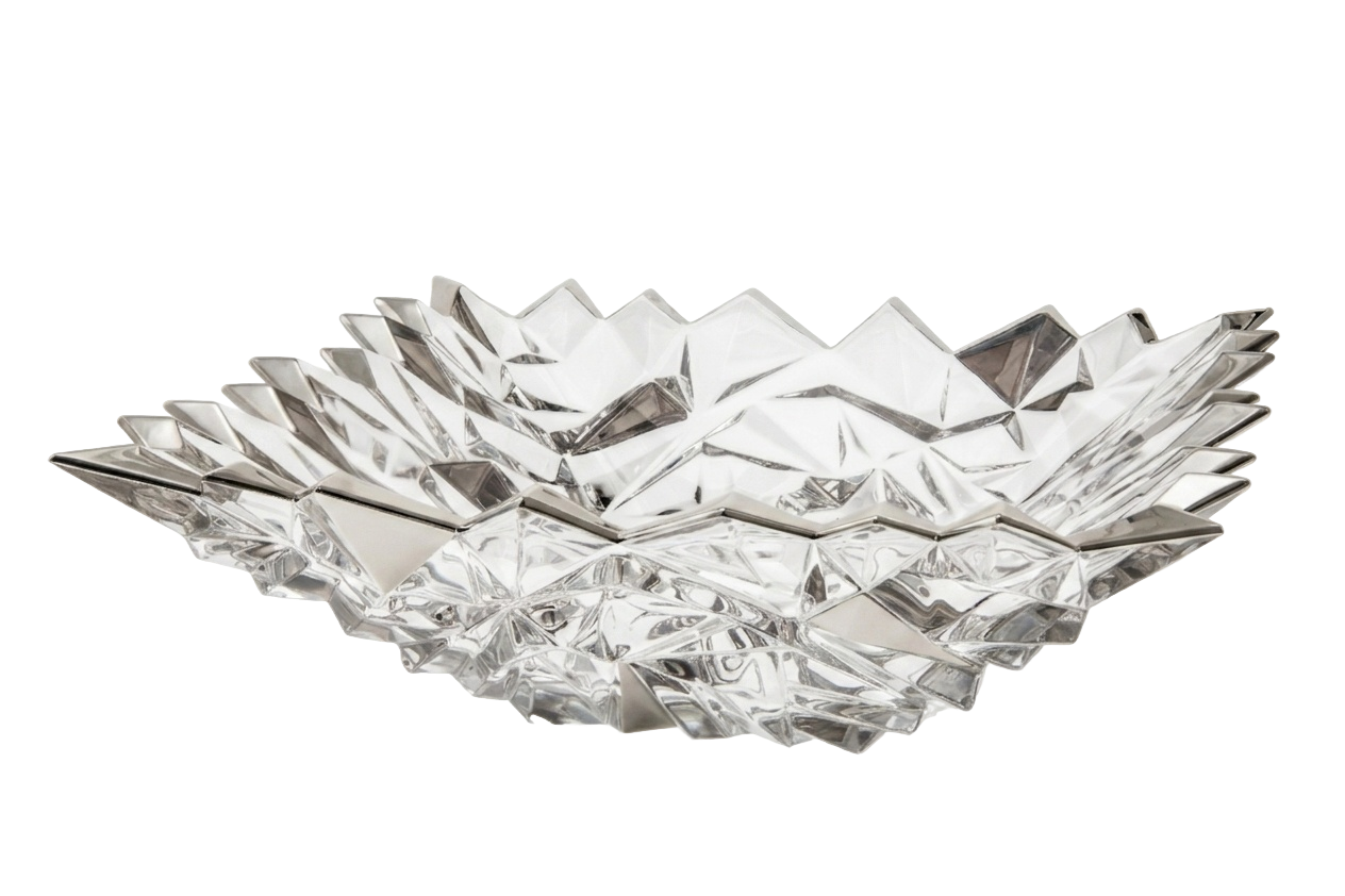 Салатник "GLACIER", декор "Платина", 28 см, хрусталь, Bohemia Jihlava/ ИПХ063