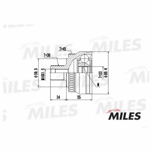 ШРУС MILES ga20027 для Audi A4, A6
