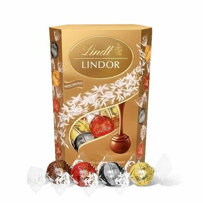 Конфеты Lindt Lindor, ассорти, упаковка 100 г, Швейцария