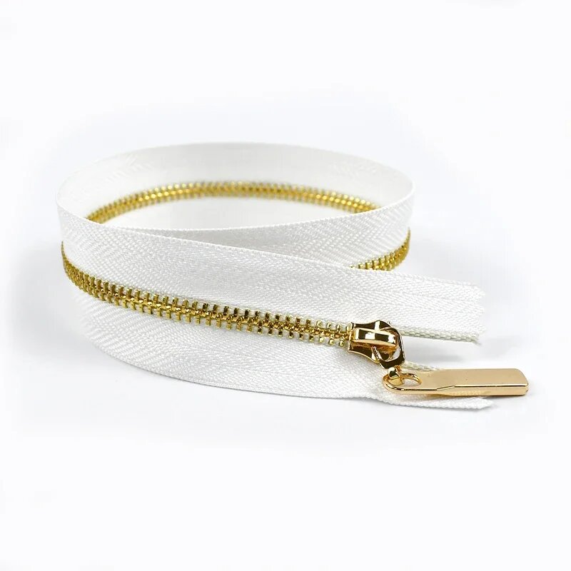 Металлические молнии Meetee 3#, 4 шт, 15-70 см WhiteGold, CloseEnd-15cm