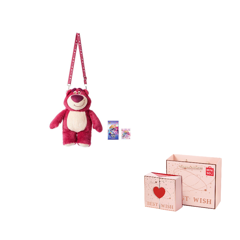Игрушки мягкие унисекс MINISO x Disney Toy Story, Lotso Sitting Posture Plush Backpack+My Little Pony Card 1 Pack