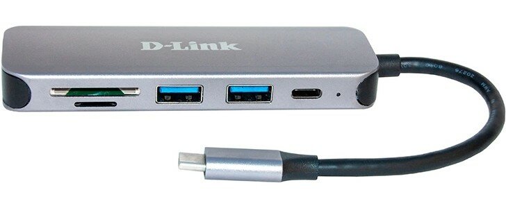 Концентратор с 2 портами USB 3.0, 1 портом USB Type-C D-Link черный (DUB-2325/A2A)