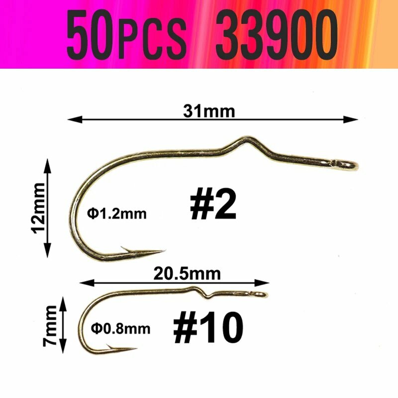 Рыболовные крючки #2, 50шт, Model: Size 2, Color: 50PCS 33900