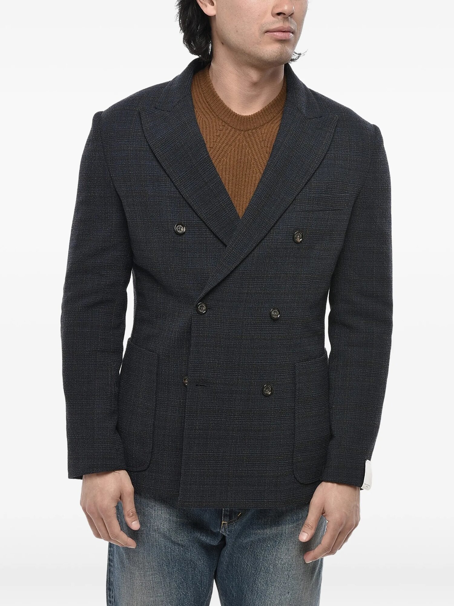 Пиджак Double-breasted checked blazer
