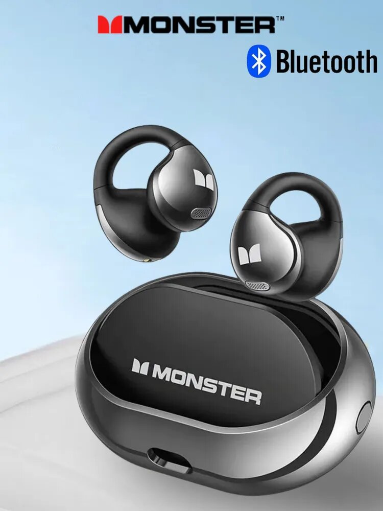 Monster Наушники беспроводные True Wireless с микрофоном, черный матовый, Bluetooth 5.4