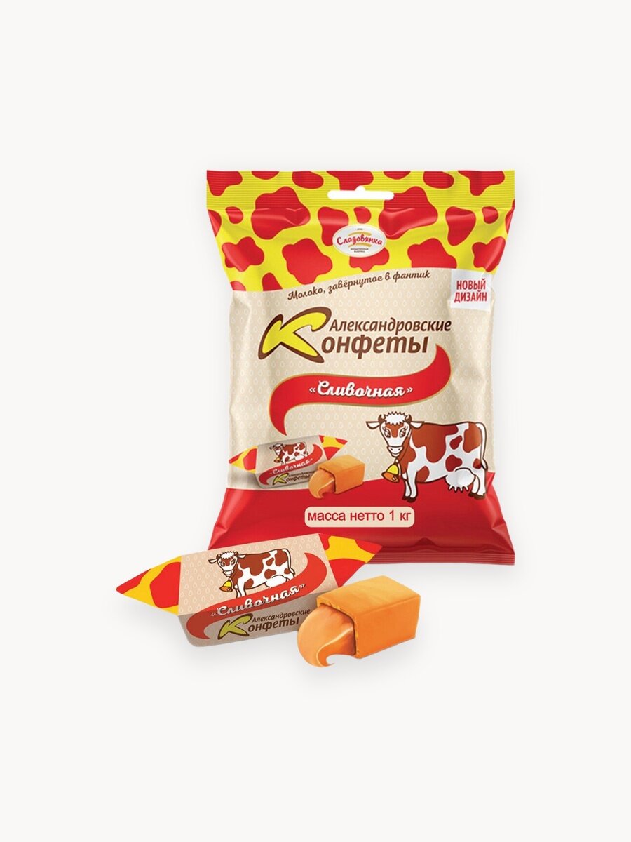 Александровские конфеты Конфеты Сливочная 1000 гр. /вкус коровка/