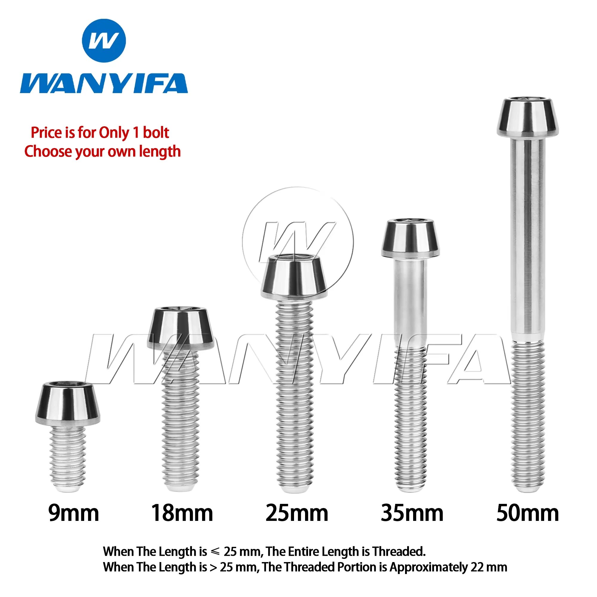 Титан M5x35mm, серебряный болт Wanyifa