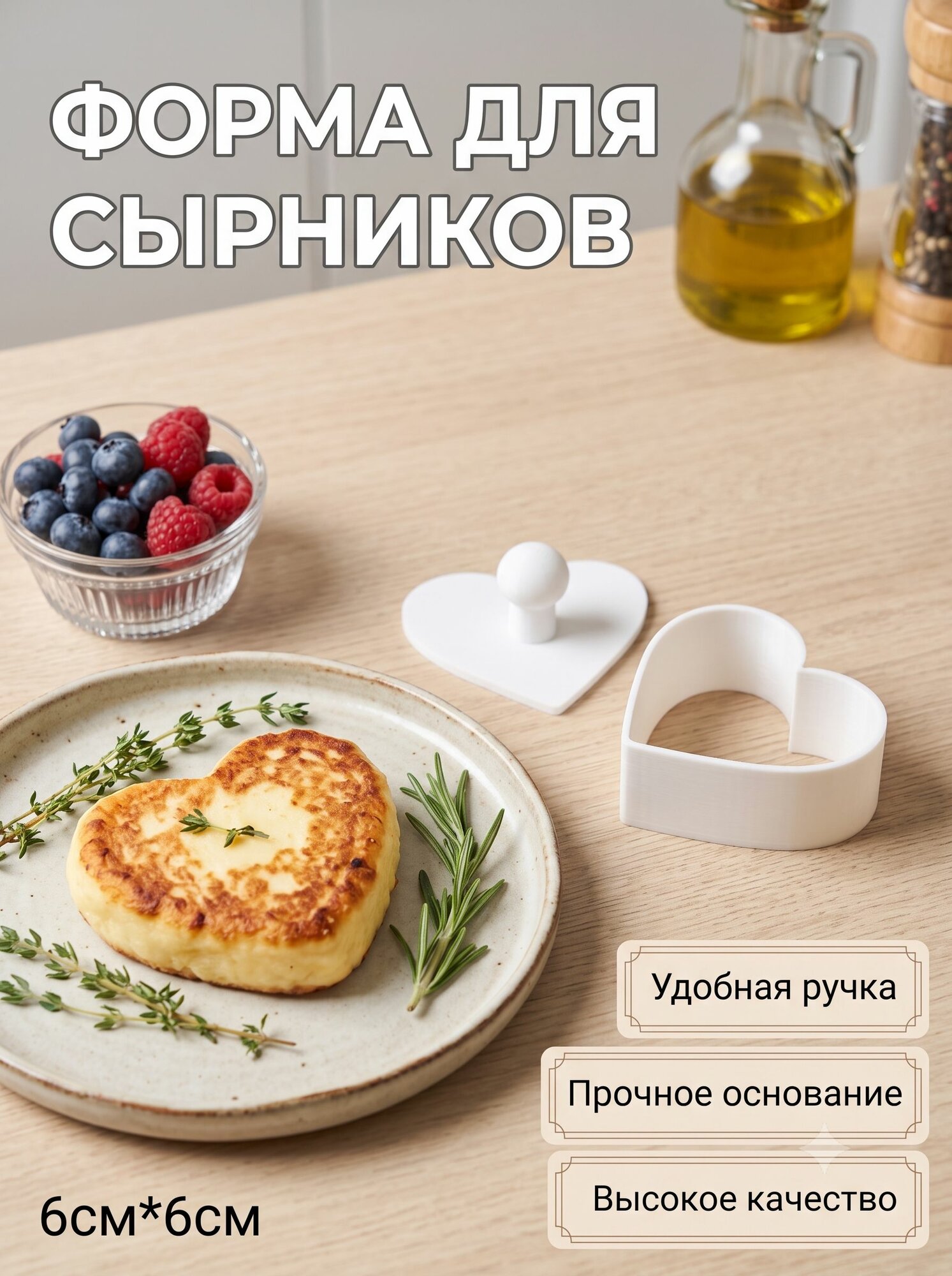 Форма для сырников, 3д печать petg, 6*6см