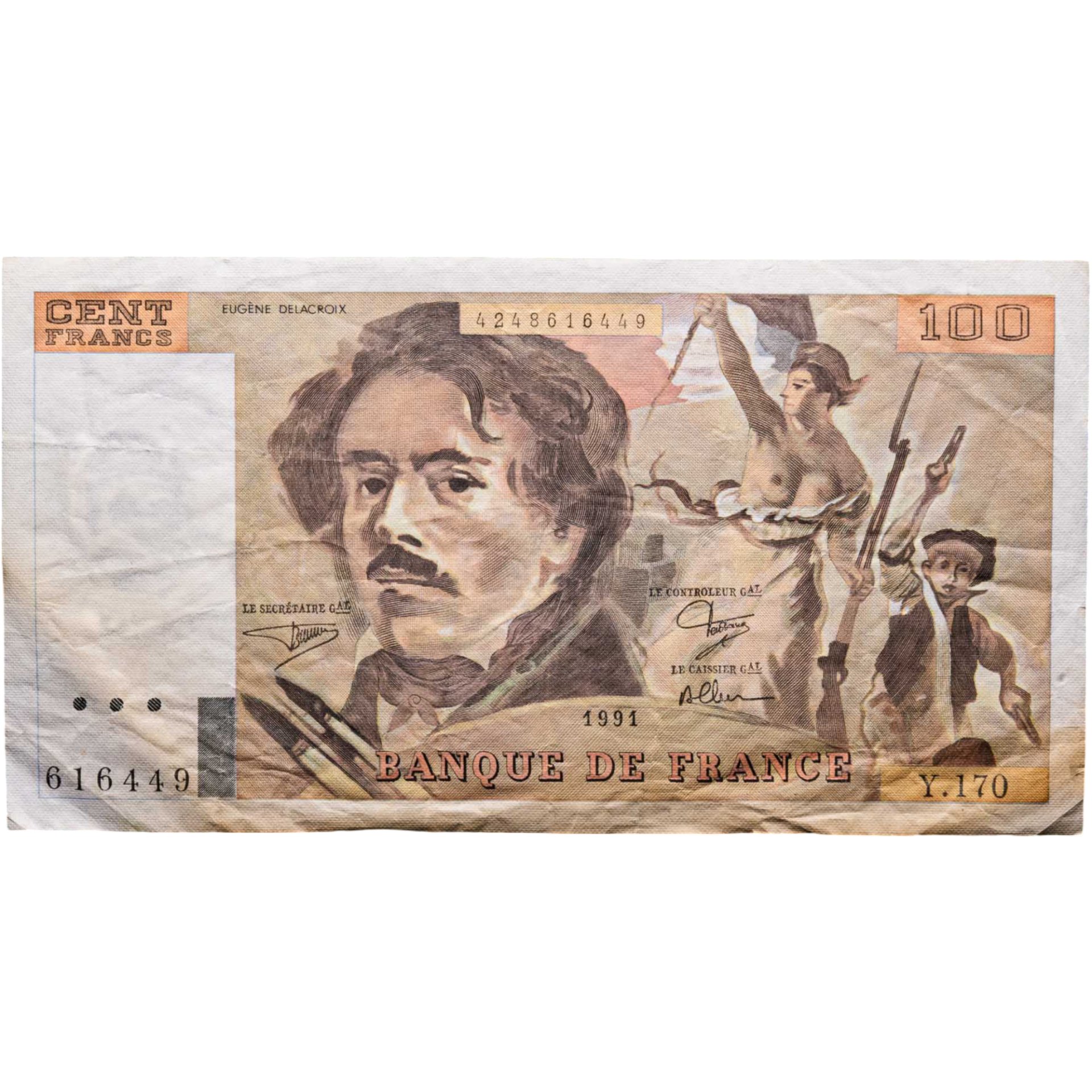 Франция 100 франков 1991 года Pick 154e