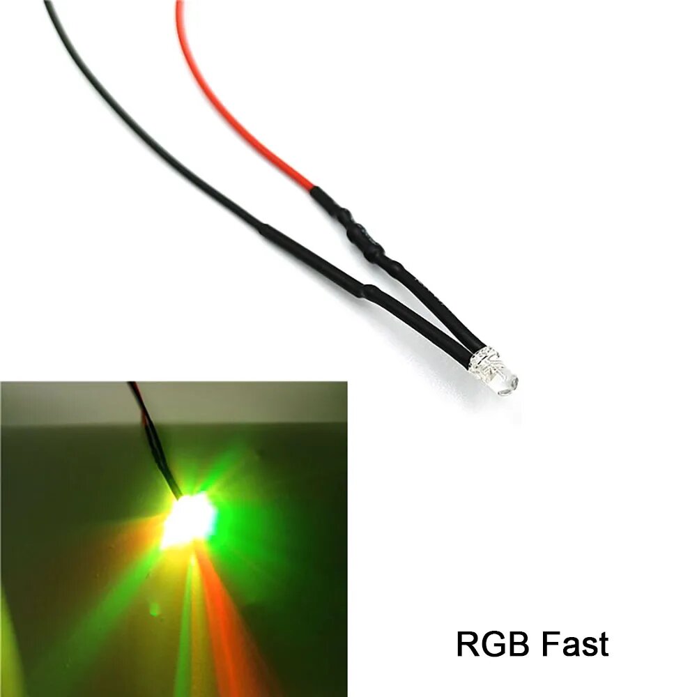 10 шт. светодиодов 5 мм с резисторами RGB Fast, 30V36V40V