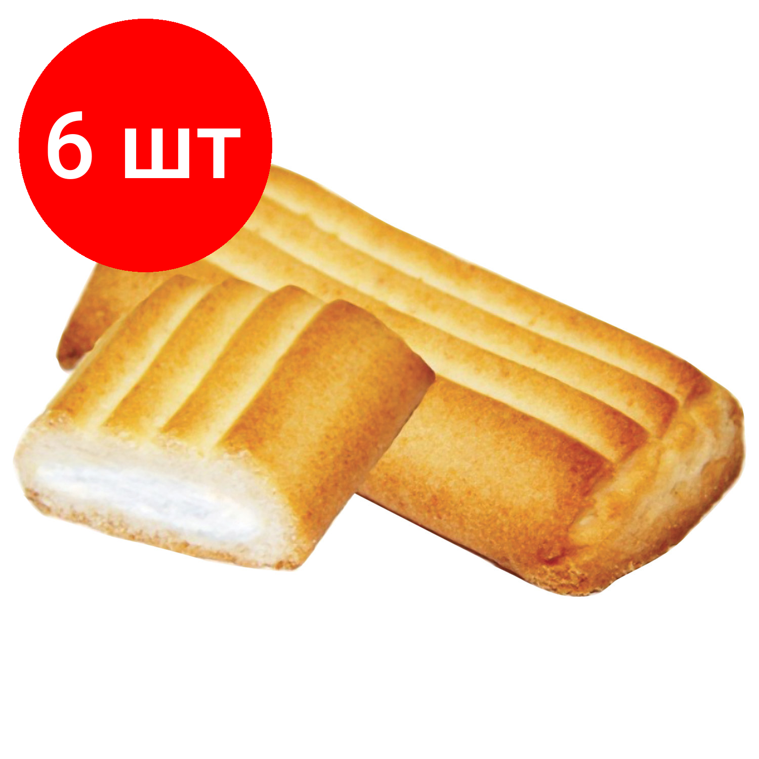 Комплект 6 шт, Печенье белогорье "Аллегро", сдобное с творожной начинкой, 2.5 кг, весовое, гофрокороб, 39-40