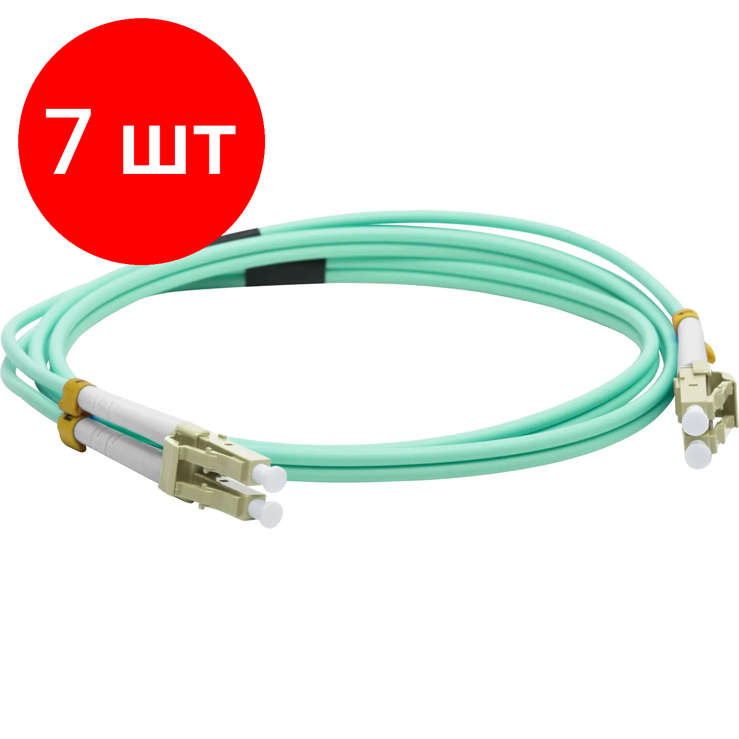 Комплект 7 штук, Патч-корд оптический LANMASTER дупл LC/PC-LC/PC LSZH (LAN-2LC-2LC/OM3-1.0)