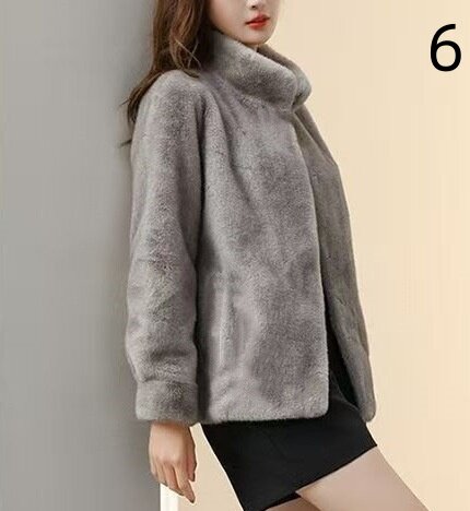 Женская стёганая дублёнка с отделкой из норкового меха Верхняя одежда