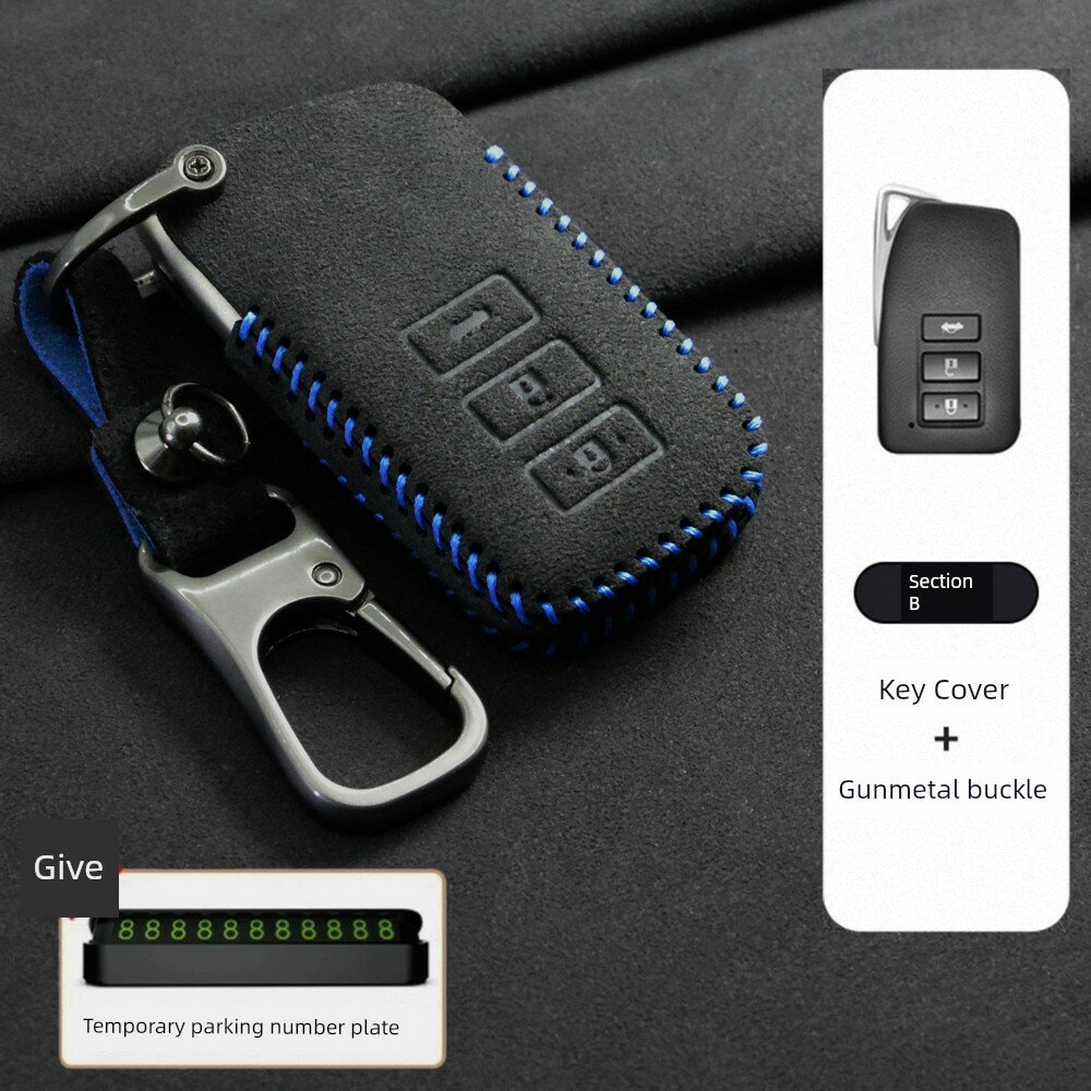 Премиум-алюминиевый брелок для Lexus ES200/ES300H/LS350/LS500 - стиль В, синий брелок с квадратной застежкой