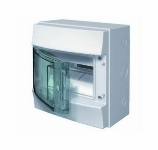 Щит распределительный ABB навесной, на 8 модулей, пластиковый, с дверью и клеммами