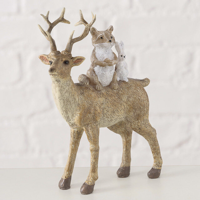 Декоративная фигурка Олень Марселон с друзьями 15 см, Boltze, 2047950-1