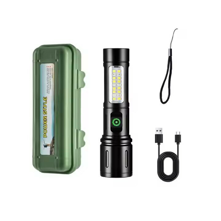 Трансграничный белый лазерный телескопический фонарик с зумом, прямые продажи от производителя, сильный свет, фонарик