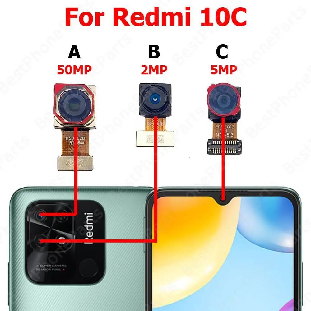 Камера задняя для Xiaomi Redmi 10C, Camera C