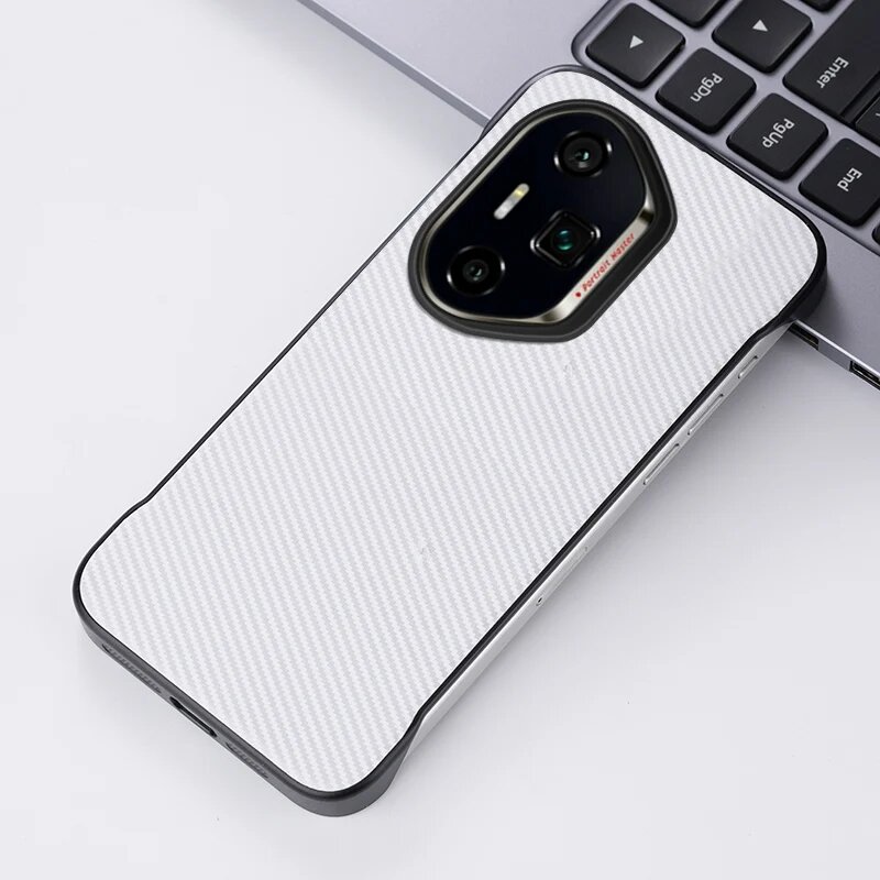 Чехол Honor 50 Pro белый, карбон, поликарбонат, ультратонкий