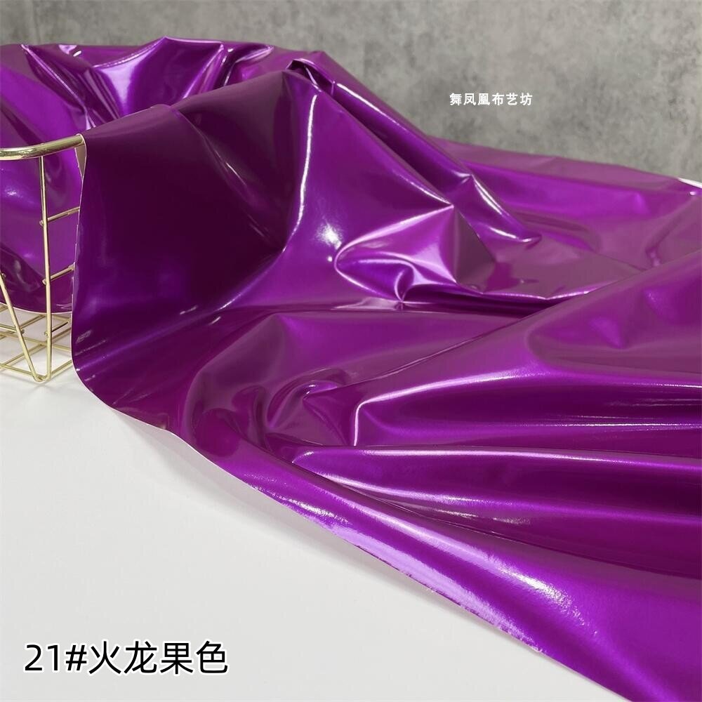 Однотонная супер глянцевая растягивающаяся зеркальная кожа, мягкая деликатная искусственная кожа, антибликовая водонепроницаемая PU ткань
