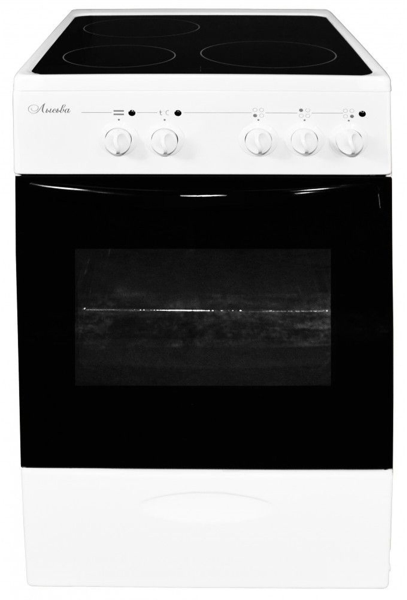 Плита Лысьва EF3001MK00, электрическая, стеклокерамика, 3 конфорки, белая