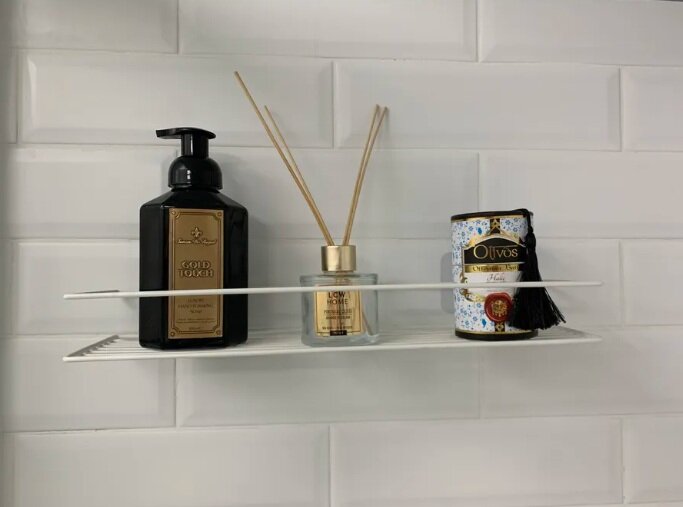 Полка прямая. 1-ярусная, бортик 2 прутка/4891-1 белый цвет