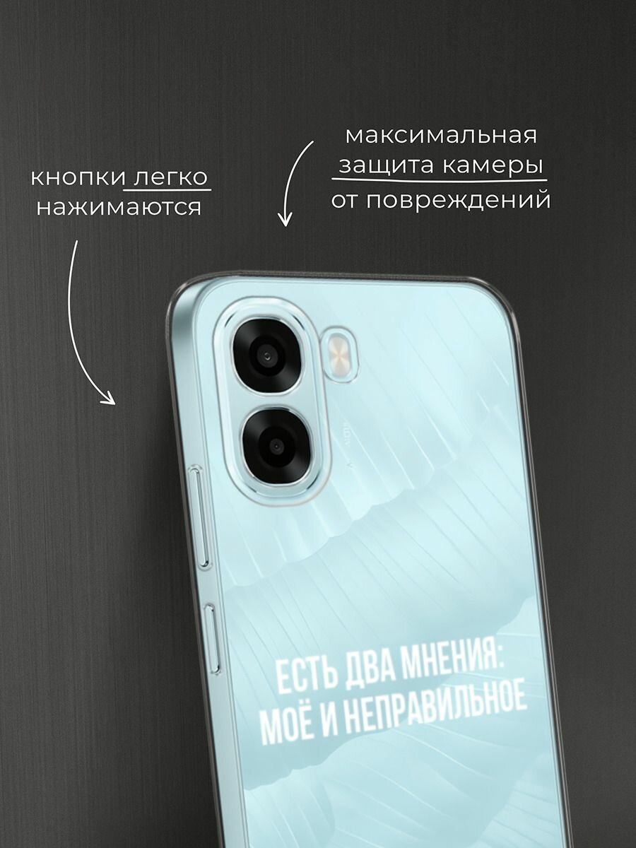 Чехол на Oppo A6x / Оппо A6x с принтом Два мнения, прозрачный — фото 1