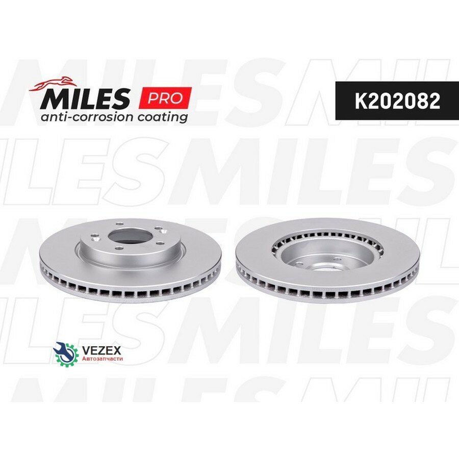 MILES K202082 Диск тормозной (серия PRO с антикоррозионным покрытием) CHANGAN CS35 12- передний вент. D 280мм. (с антикоррозионном покрытием) K202082 2шт