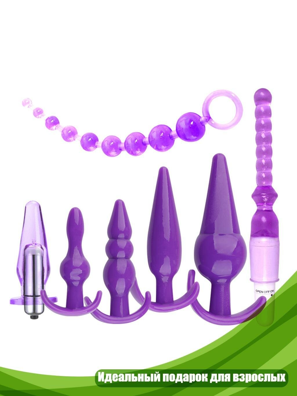 7-шт. анальные и клиторальные бусины-массажёры, Смешанные цвета