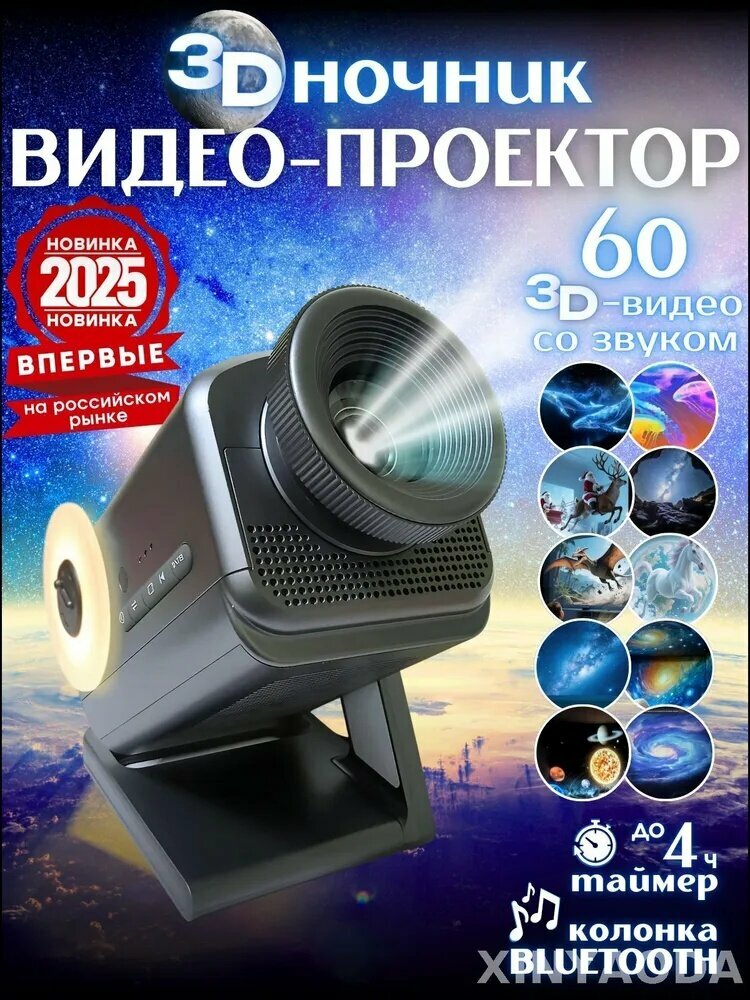 3D Проектор S149, 40 тем, синхронизация со звуком, блок питания в комплекте, пульт ДУ — фото 1