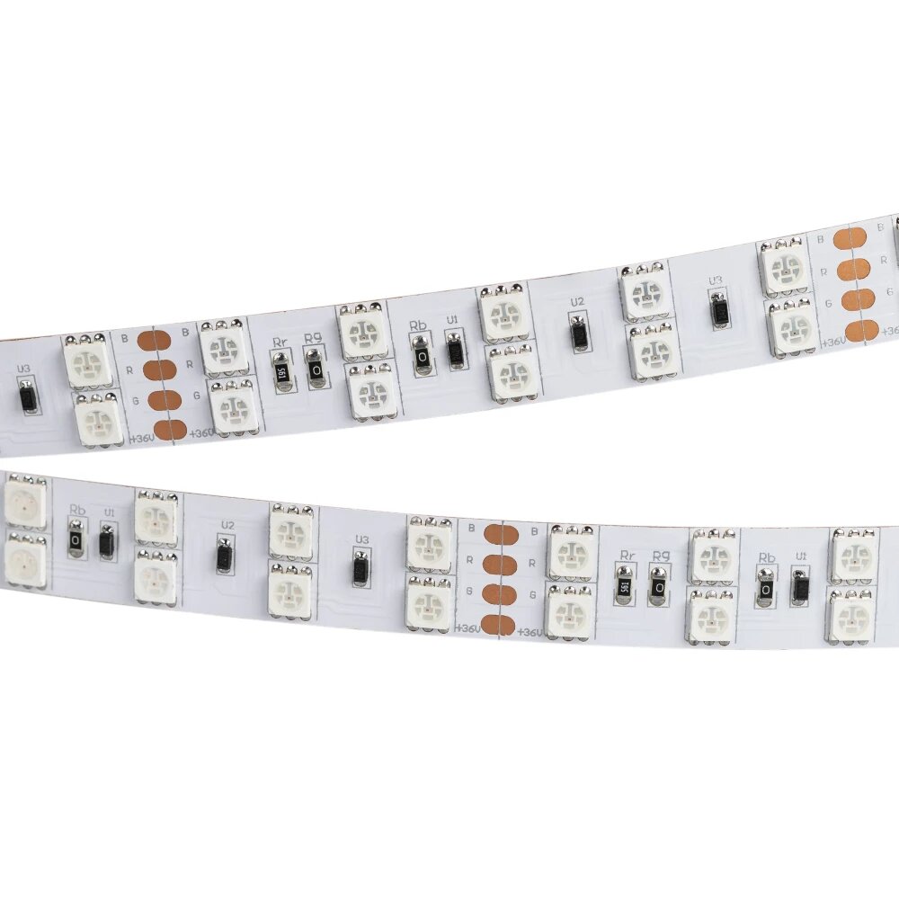 Лента RT 2-5000 36V RGB 2X2 (5060, 600 LED, LUX) (Arlight, 26 Вт/м, IP20) 015080