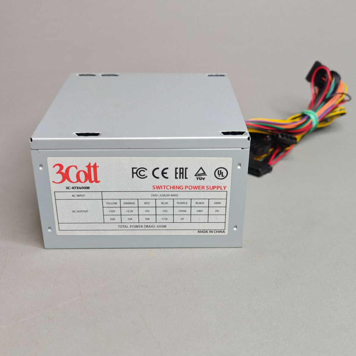 Блок питания 3Cott 400W 3C-ATX400W