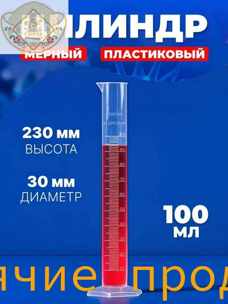 Мерная колба для спиртометра 100мл с носиком, Лабораторный стакан со шкалой