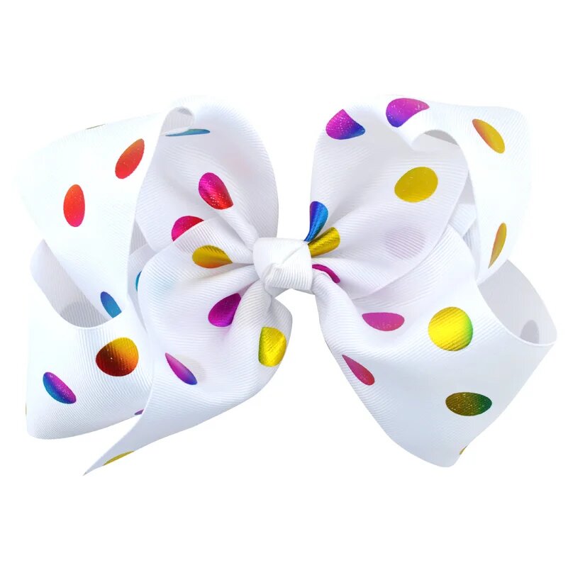 Банты для волос RuoShui 8 дюймов радужные для девочек Белый, FJ1113-4