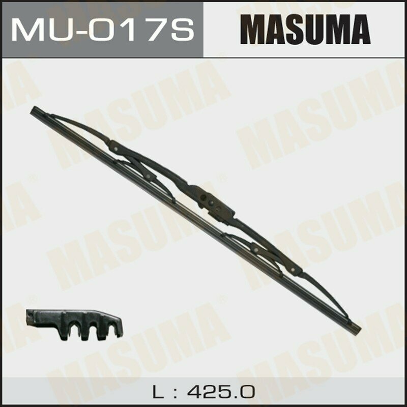 Стеклоочиститель каркасный MASUMA MU-017S лето, крюк 425 ммToyota, Daihatsu, Mitsubishi, Lexus, Honda, Mazda