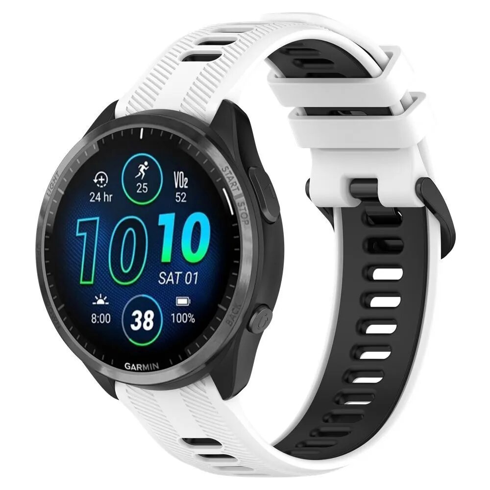 Двухцветный спортивный 22 мм силиконовый ремешок для Garmin Forerunner 965 955 Solar 945 935 745