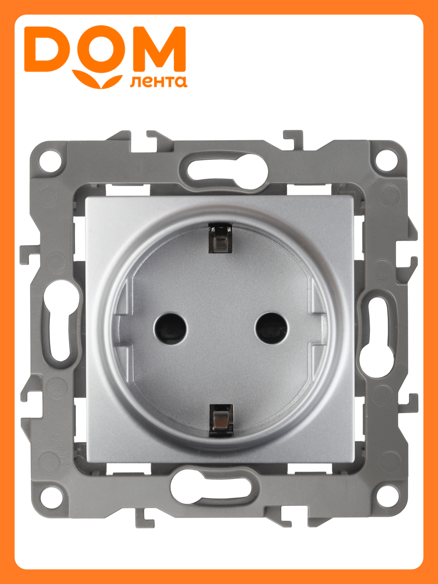 12-2101-03 ЭРА Розетка 2P+E Schuko, 16A-250В, IP20, Эра12, алюминий (10/100/2800